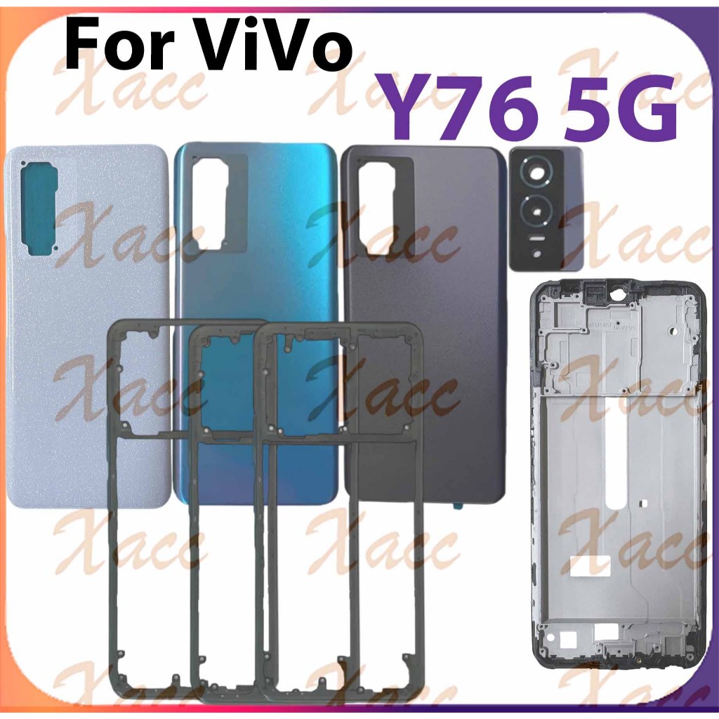 For ViVo Y76 5G Battery Back Cover Full Set with Middle Frame Buttons ...