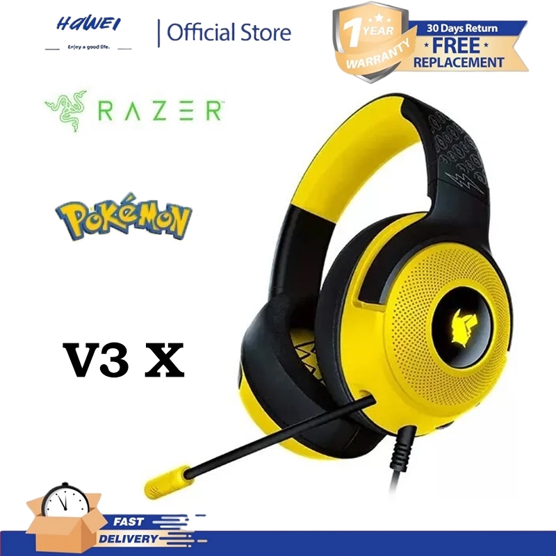 【Free Shipping】Razer Kraken V3 X Pokemon Wired USB Gaming Headset ...