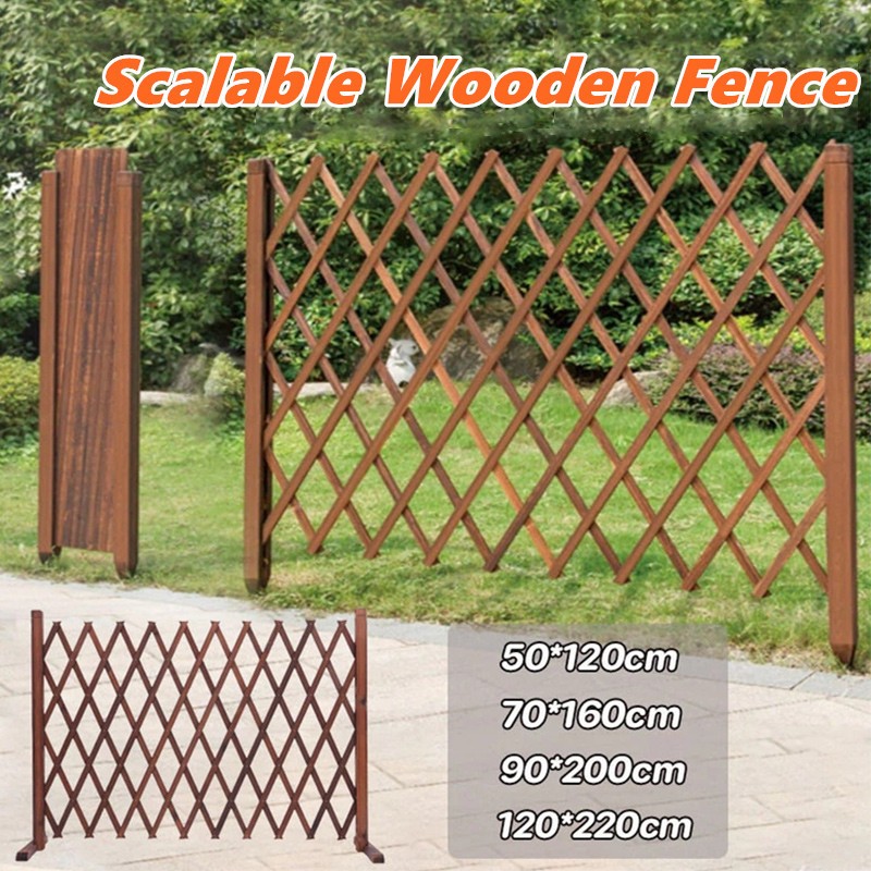 Garden Mesh Retractable Fence Solid Wood Foldable Flower Plant Fence ...