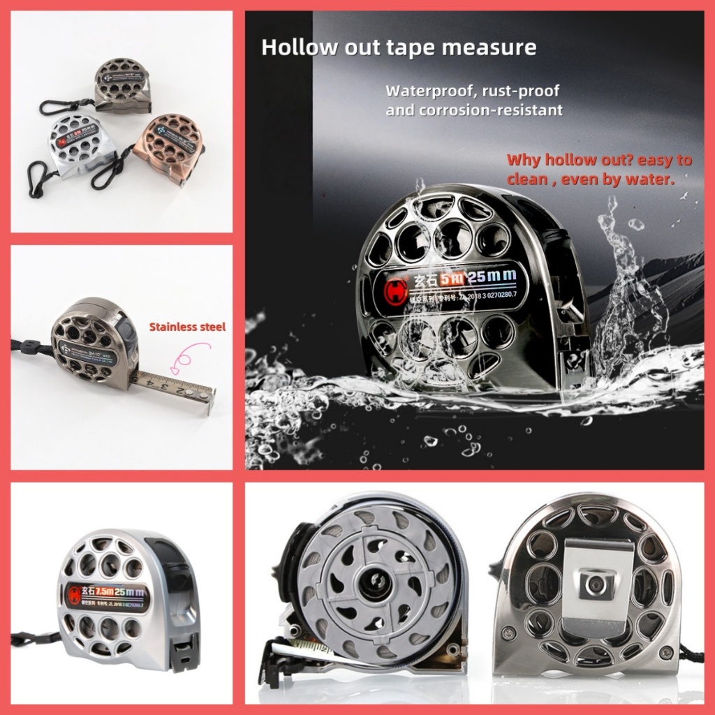 Waterproof, rust-proof and corrosion-resistant metric system tapeline ...