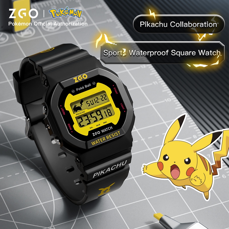 ZGO x Pokémon Watch For Men Pikachu Digital Watch 50M Waterproof ...