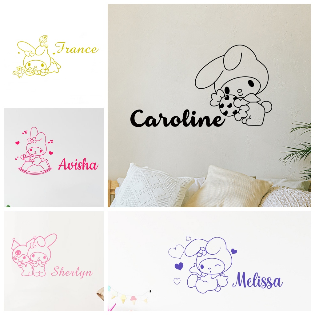 Customized name My Melody stickers, art stickers, wallpaper design ...