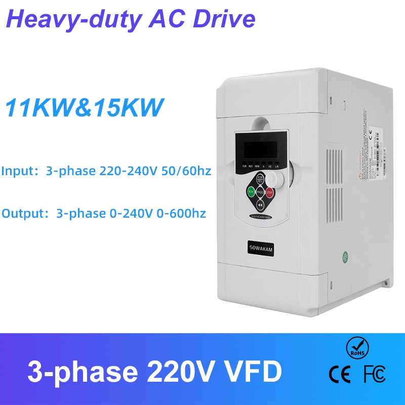 AC 220V 11KW 15KW three phase 220V frequency converter for air ...
