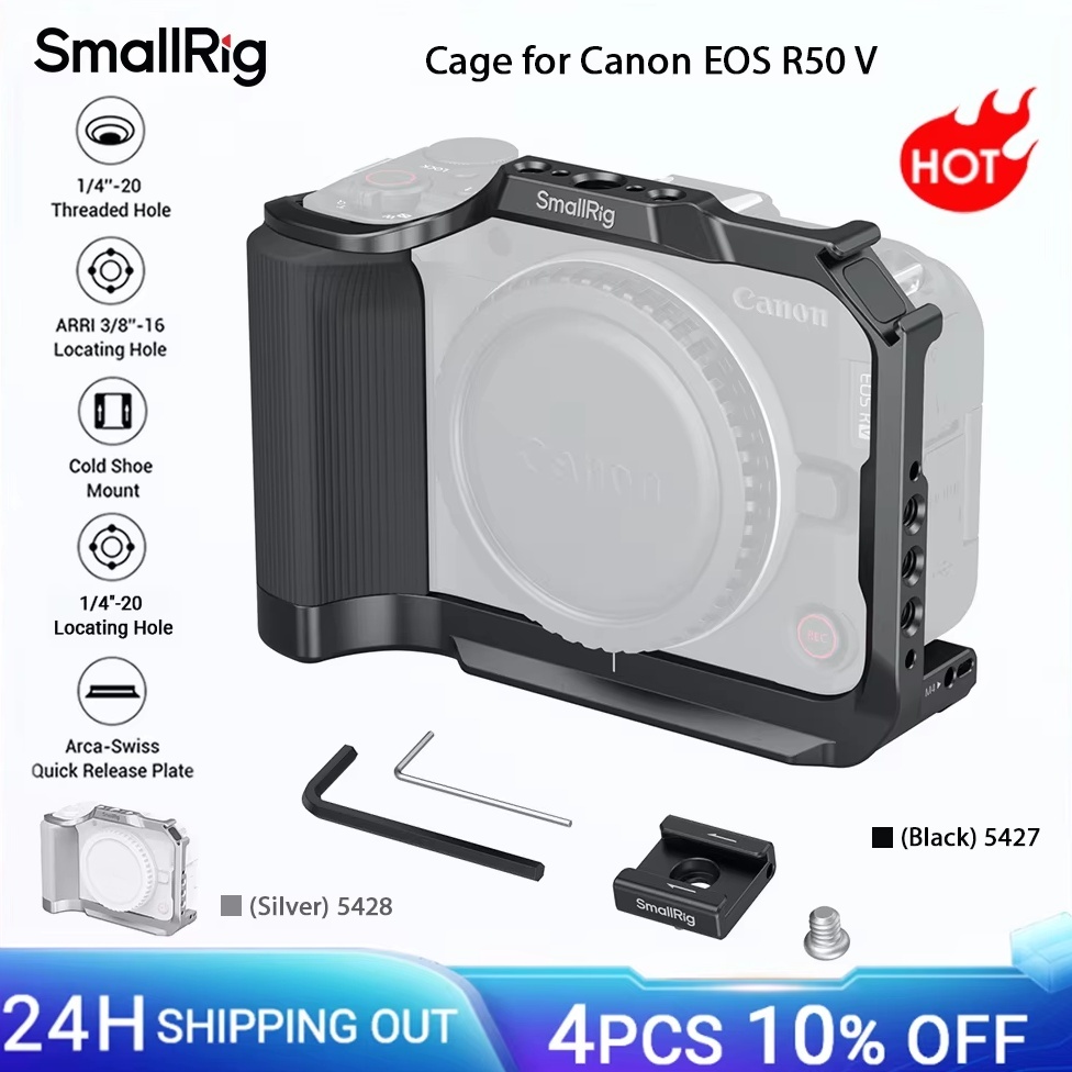 SmallRig Cage for Canon EOS R50 V with Silicone Handle & Arca-Swiss ...