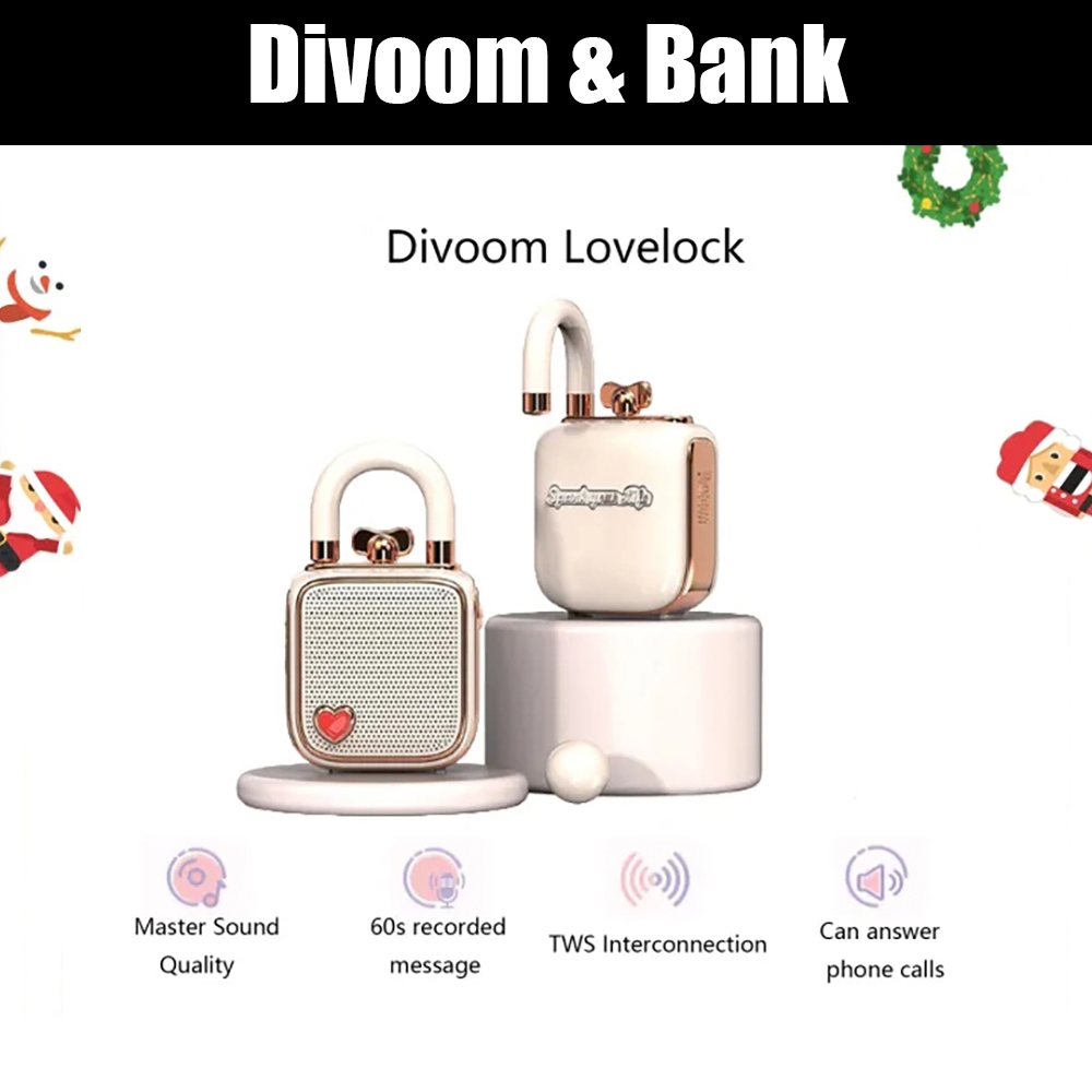 Divoom LoveLock Portable Bluetooth Speaker, Mini Cute Retro Stylish ...