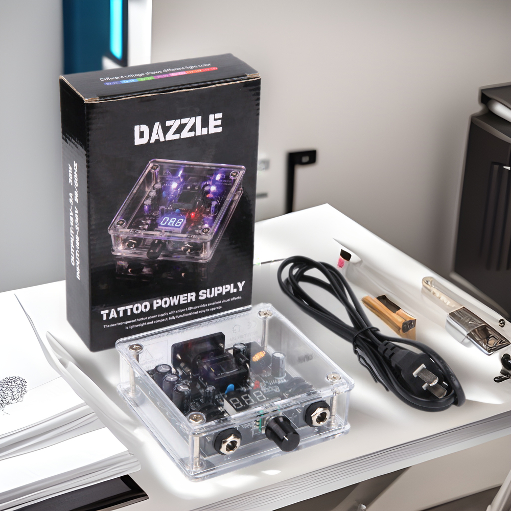 DAGGLE Tattoo Power Supply Source Transparent Shell Colorful Light ...