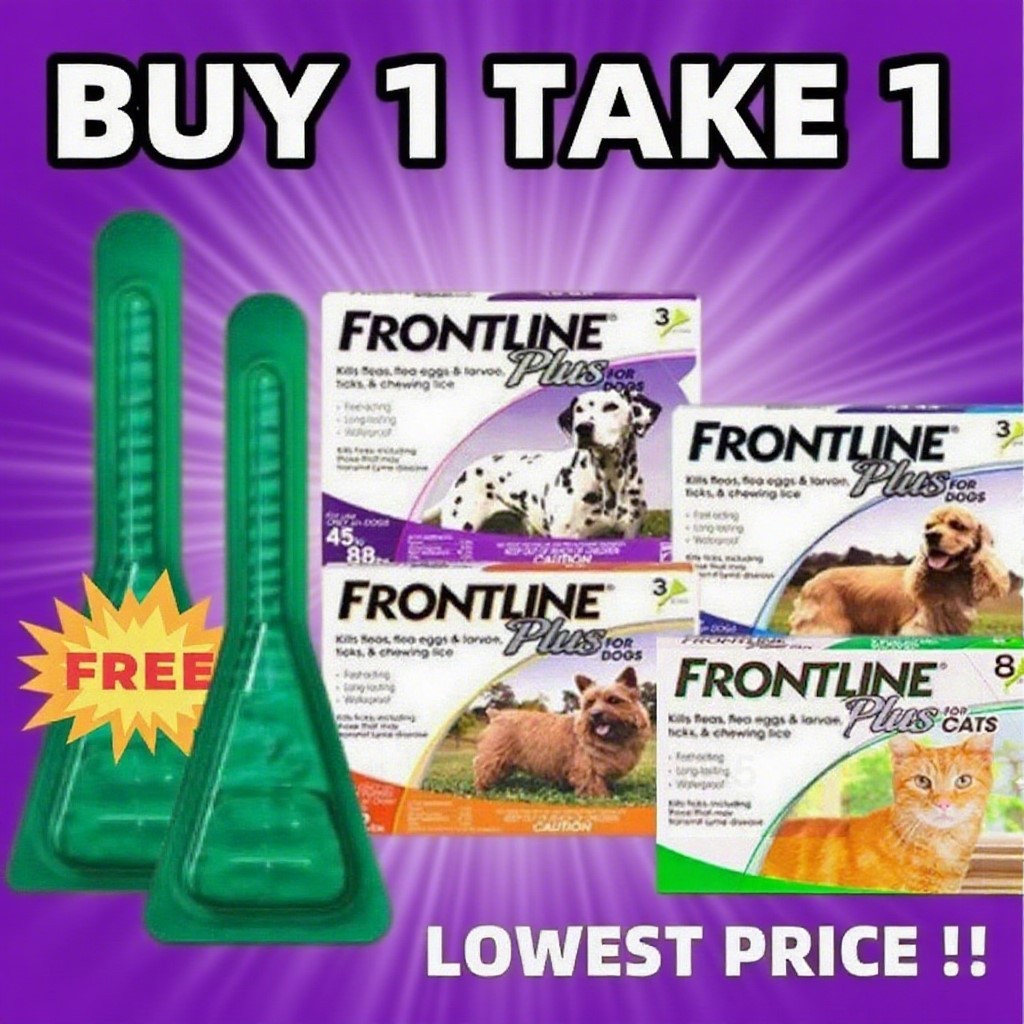 FRONTLINE Plus Anti Ticks and Fleas Control for Dogs and Cats Repellent ...