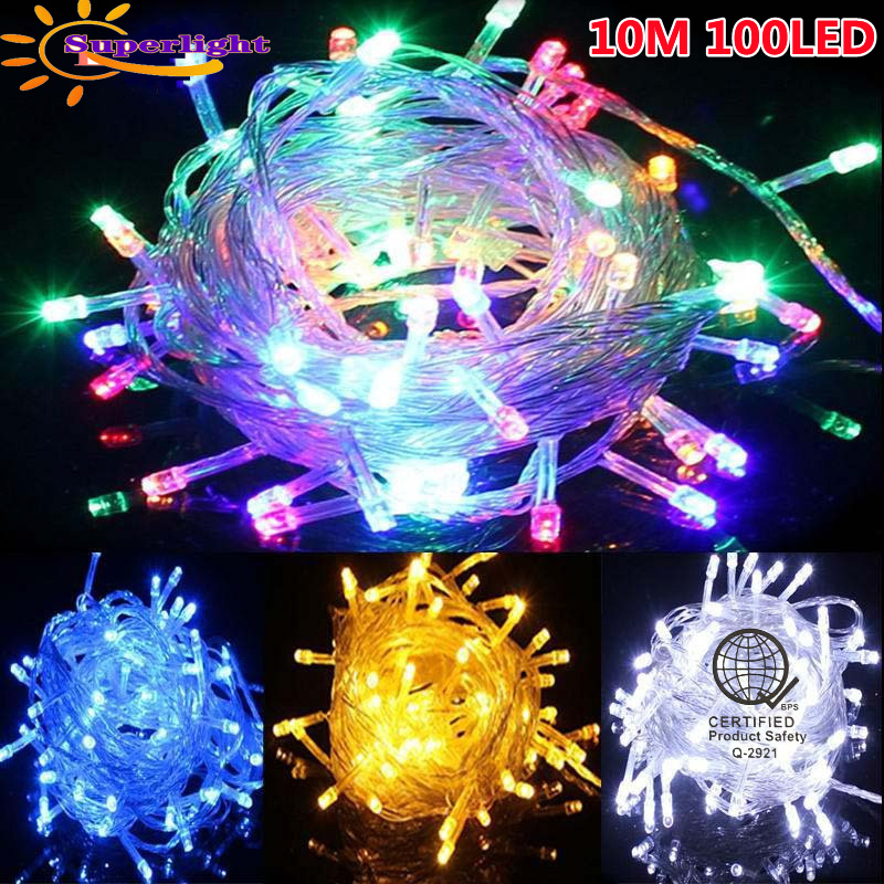 10M 100 LED Christmas Lights String Light Waterproof 8 Modes Fairy Lamp ...