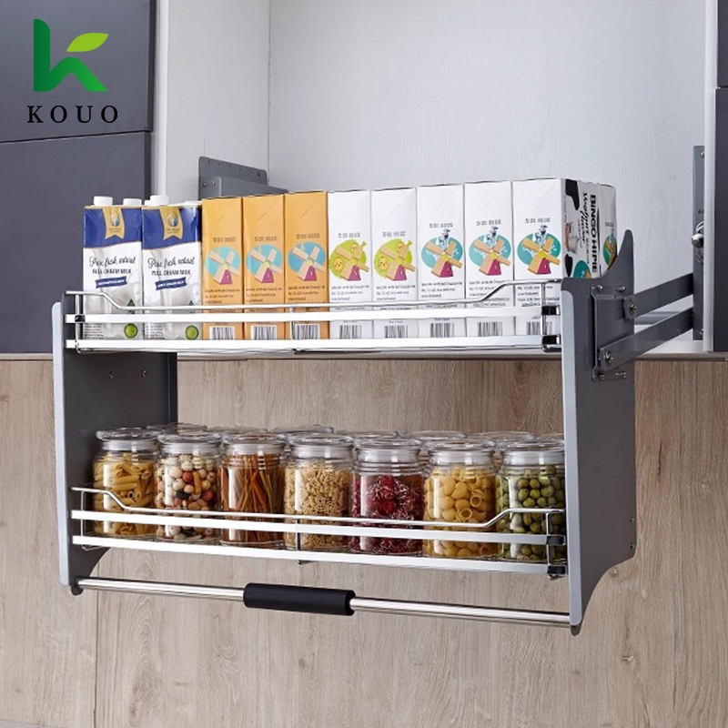 KOUO High Quality Pull Down Dish Rack Organizer Spice Rack Pull Down ...