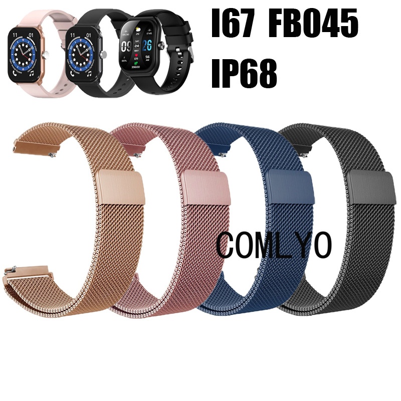 For FB045 I67 IP68 Smart Watch Strap Stainless Steel Metal Women men ...