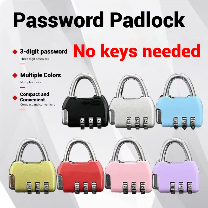 3 Digits Password Lock Mini Resettable Combination Lock Suitcase ...