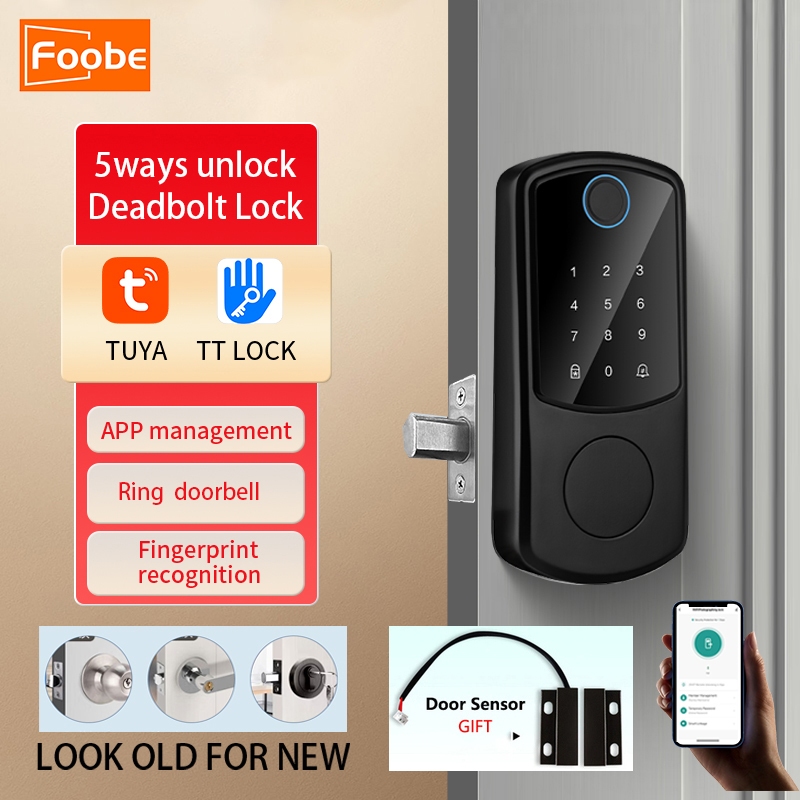 Smart Lock with Fingerprint Smart Deadbolt Lock password Keyless Entry ...