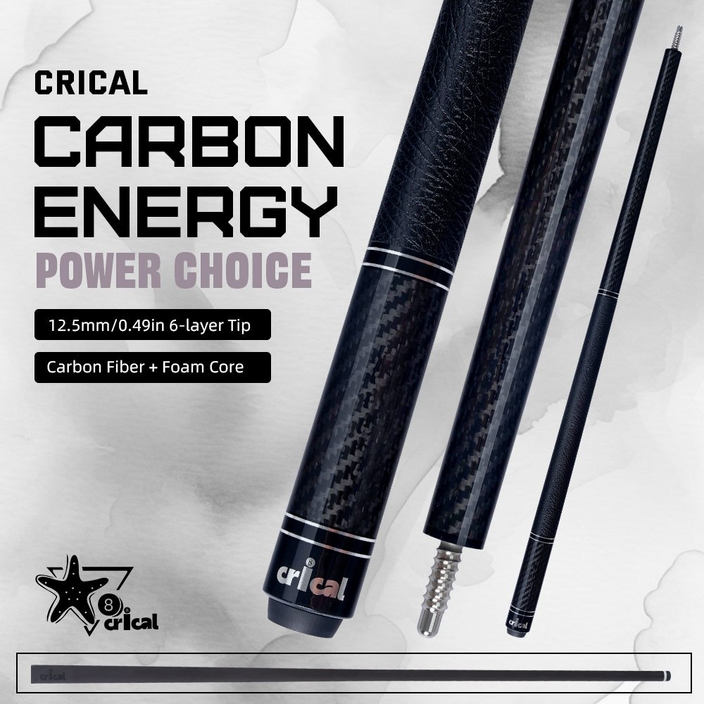 CRICAL Carbon Fiber Pool Cue Low Deflection Billiards Cue Stick 58 ...