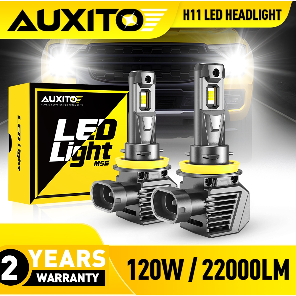 AUXITO M5S 2PCS 120W 22000LM H11 9005 9012 Car LED Headlight HIR2 HB4 Car Headlamp Canbus Fan ...
