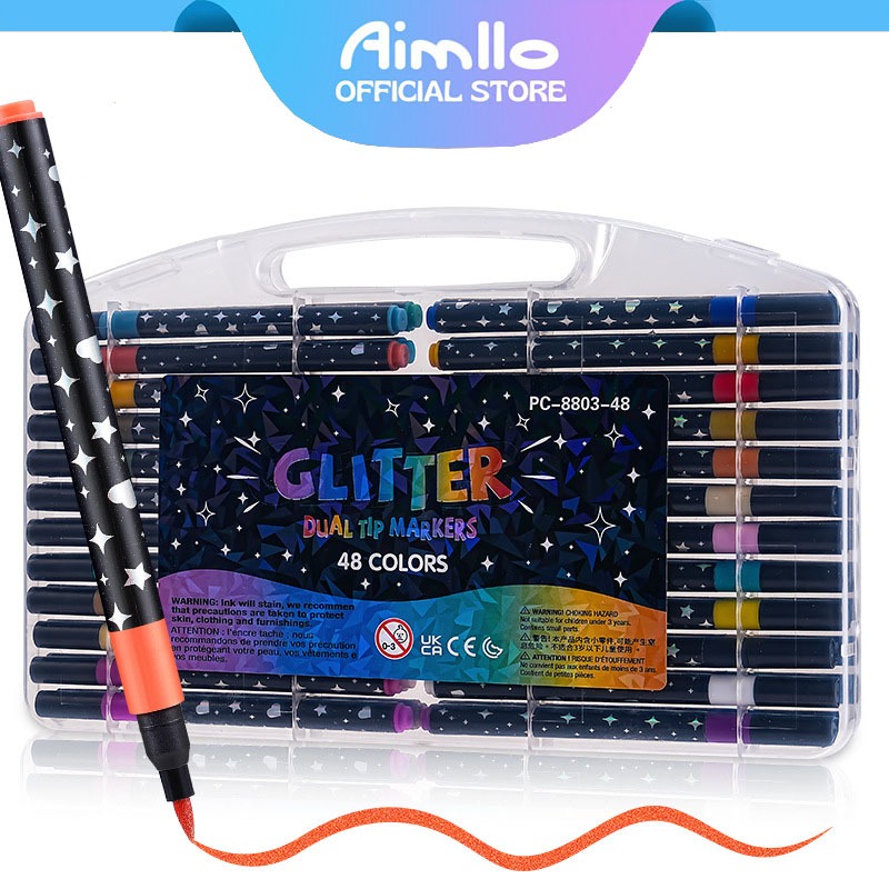 48 color Acrylic marker set colored pen highlighter pen set coloring ...