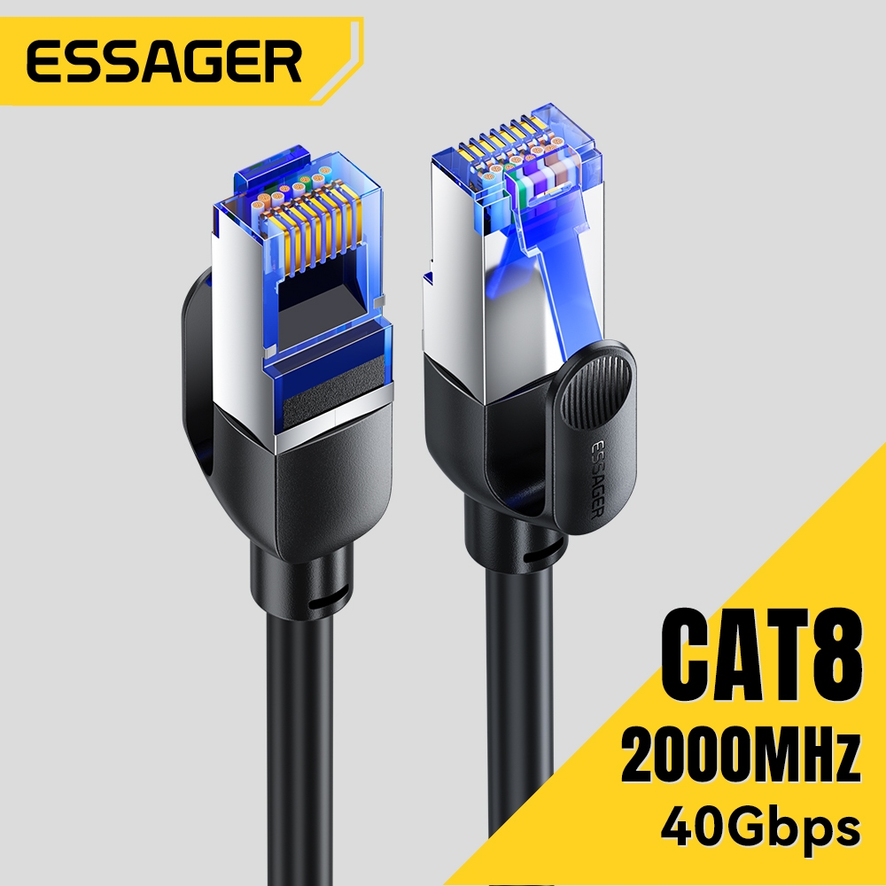 Essager CAT8 Cable 10 Gigabit Ethernet Cable UTP Gigabit Ethernet CAT8 ...