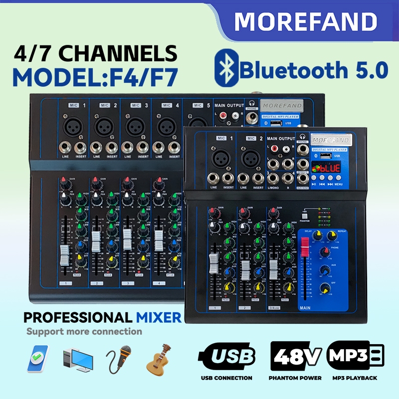 MIXER/ F4/F7 4/7Channel Professional Mixer MP3 player with USB port ...
