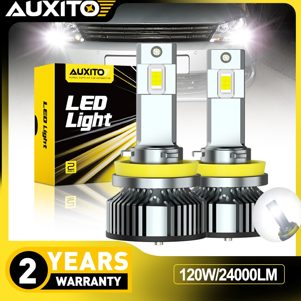 AUXITO 2PCS Y19 120W 24000LM H11 9005 HB3 Car LED Headlight HIR2 Headlamp Bulb 6500K White ...