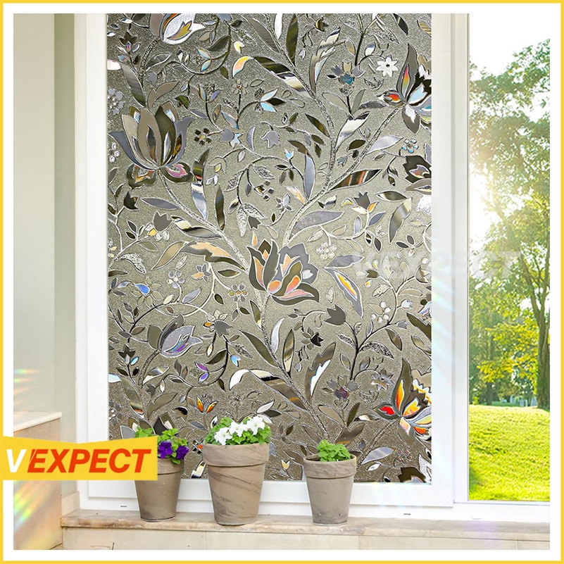 Glass Sticker for Window Privacy, 3d Tulips Window Sticker Film ...