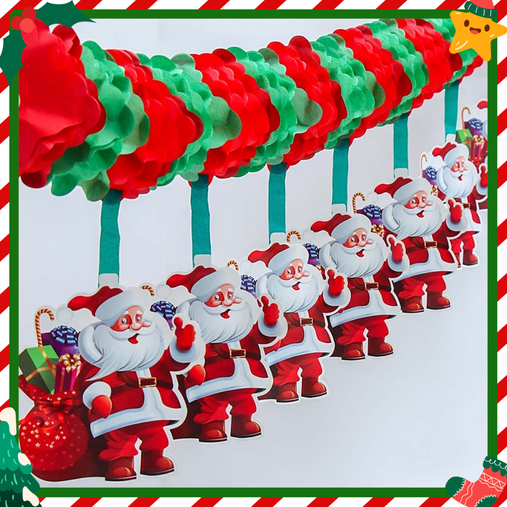 Santa Claus Banner Decorations Christmas Pendants Drop Ornaments ...