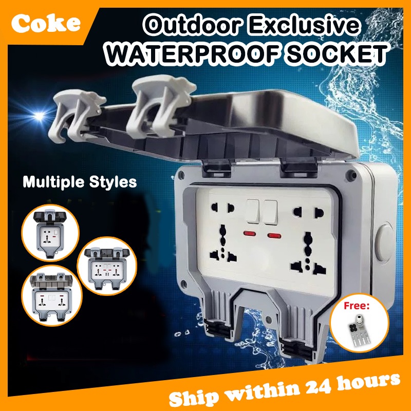 IP66 Weatherproof Waterproof Outdoor Wall Socket Double Universal ...
