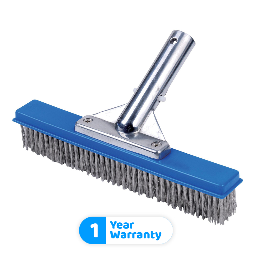 Pool Algae Brush 10", Stainless Steel Bristles, Aluminum Back/Handle ...