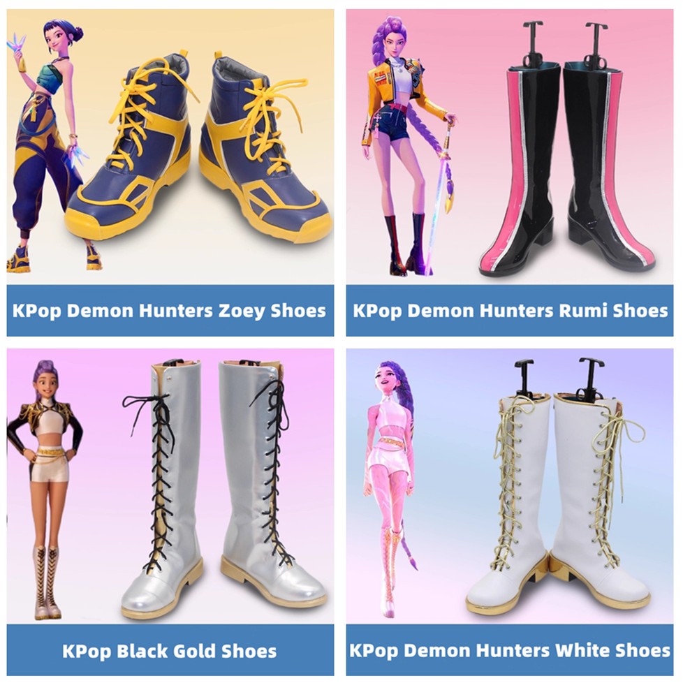 KPop Demon Hunters Cosplay Shoes Rumi Zoey Mira Cos Boots Women's ...