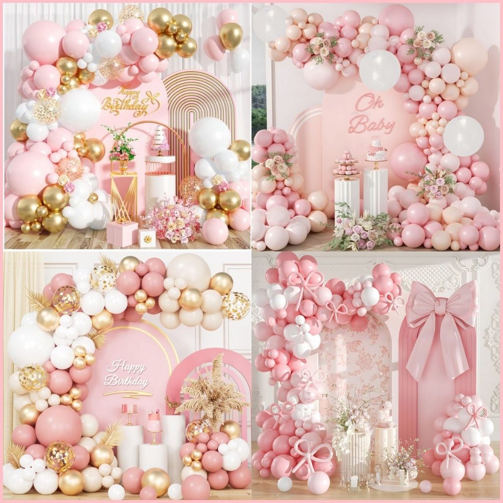 Pink Princess Balloon Garland Arch Set Birthday Decoration Set For ...