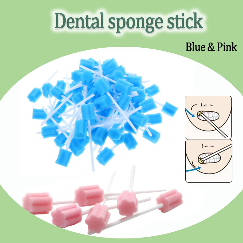 100 Pcs Disposable Oral Care Sponge Swab Tooth Cleaning Mouth Swabs ...