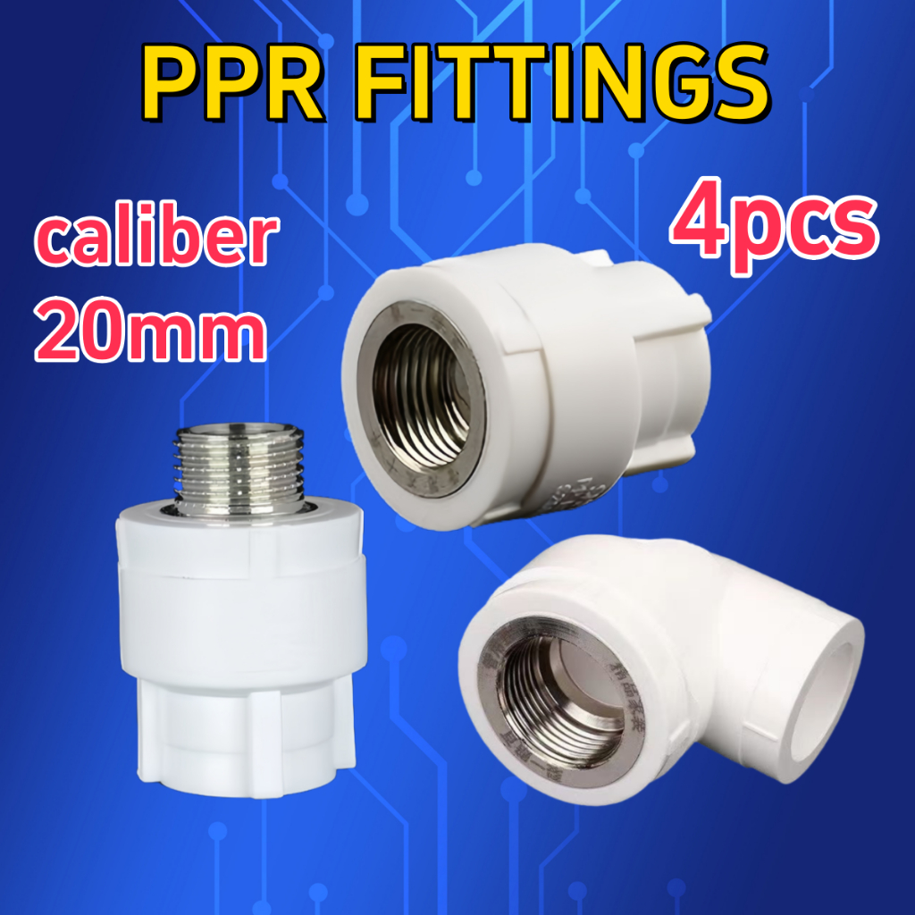 4PC 1/2 PPR Fittings Male Female Elbow, Male Female Coupling PPR ...