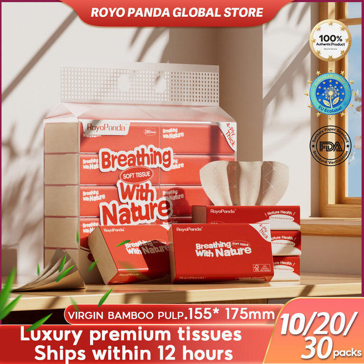 【10/20/30】Royo Panda Tissue Soft Tissue Paper napkin 155 * 175cm 4 Ply ...