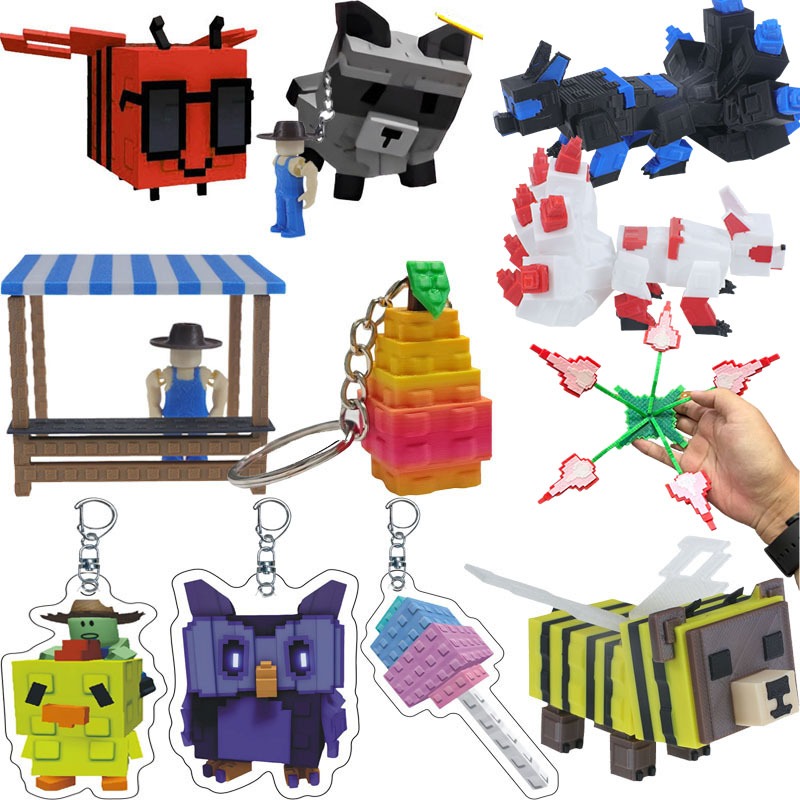 3d Printed Grow A Garden Roblox Toys Keychain Raccoon Dragon Fly Disco ...