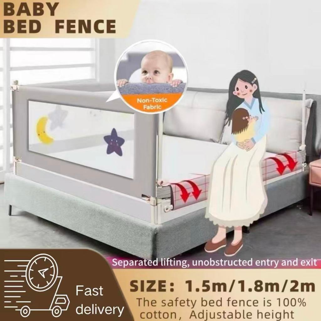 Foldable Adjustable Baby Bed Fence 1.5M/1.8M/2.0M Slide Down Rail Guard ...