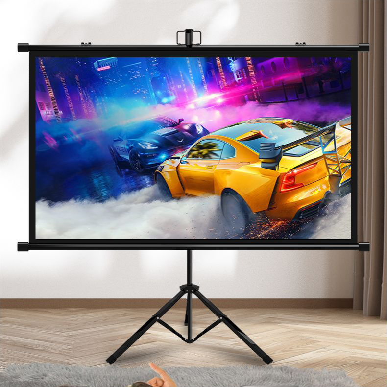 HD Projector Screen with Stand Fiberglass Projector Screen Portable ...