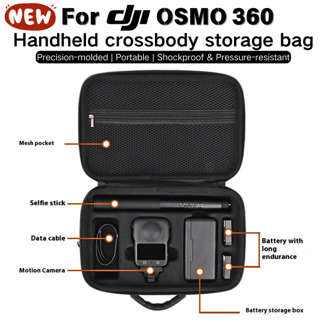 Carrying Case for DJI Osmo 360 Camera Portable Nylon Storage Protective ...