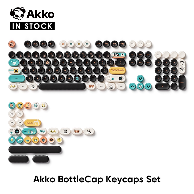 Akko BottleCap Keycaps Set (131 key Set) with BottleCap profile ...