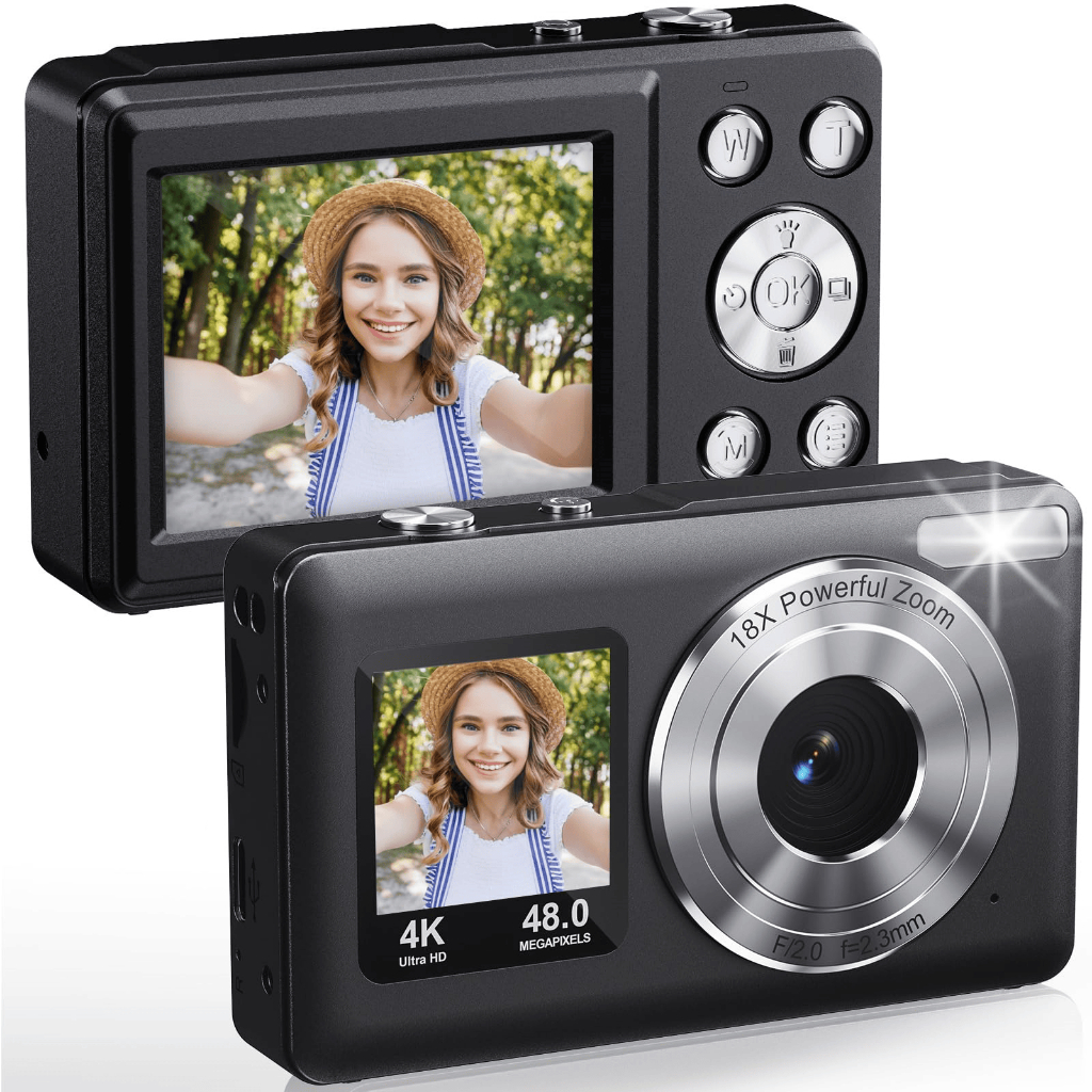 Digital Camera Dual Screen 4K 48MP with Autofocus & 16X Zoom, Internal ...