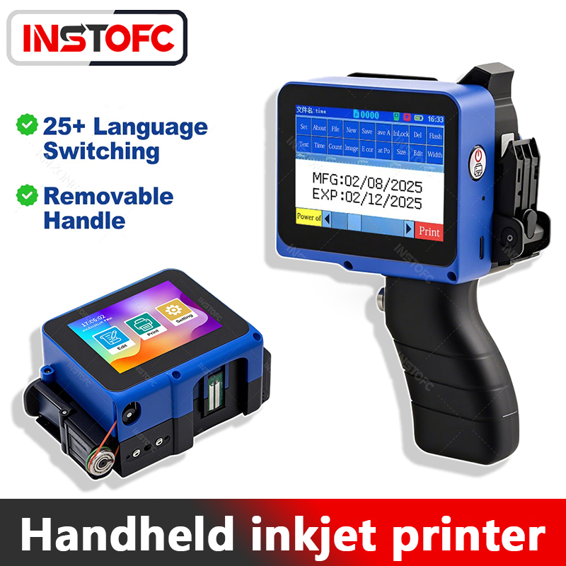 Portable Inkjet Printer Supports Text/QR Codes/Barcodes/Date/Logo ...
