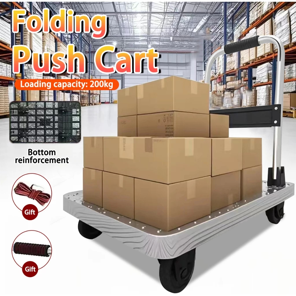 Rules Foldable Push Cart Trolley Heavy Duty Platform Hand Truck Dolly ...