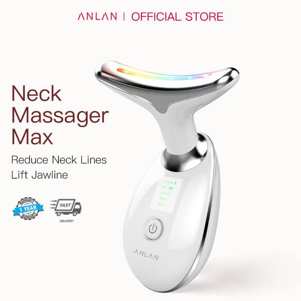 ANLAN Neck Face Massager Max Slimming Vibration 7 Colours Light Therapy ...