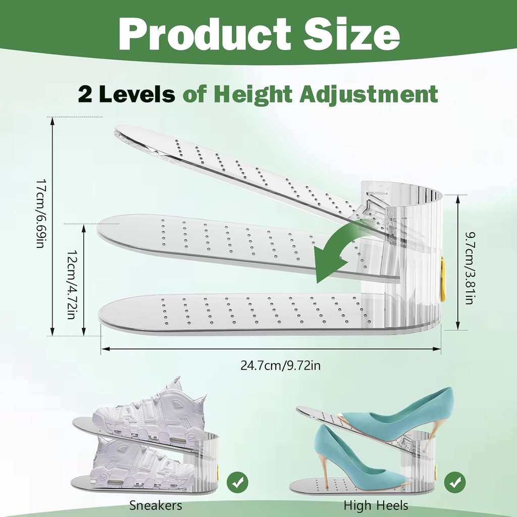 Shoe Slot Organizer,Adjustable Shoe Stacker for a Pair of Shoes,Shoe ...