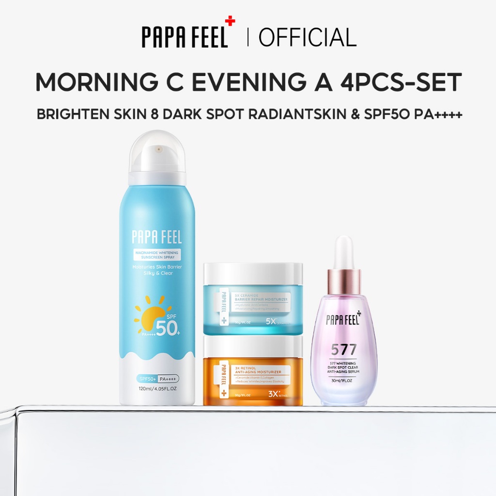 PAPA FEEL [FDA] [Morning C Night A 4PCS-Set] 577 Dark Spot Brightening ...