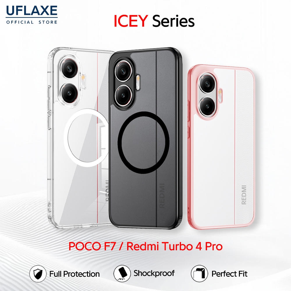 UFLAXE ICEY - For Xiaomi POCO F7 / Redmi Turbo 4 Pro Case - CLEAR ANTI ...
