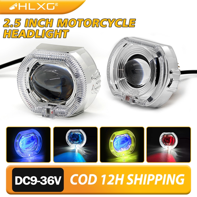 1pc Car Motorcycle Headlight LED Angel Devil Eyes Headlight Projector ...