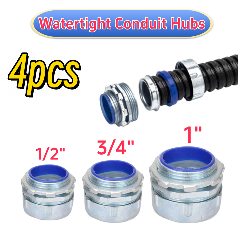 4pcs Watertight Conduit Hubs 1/2" 3/4" 1" Liquid Tight Straight ...