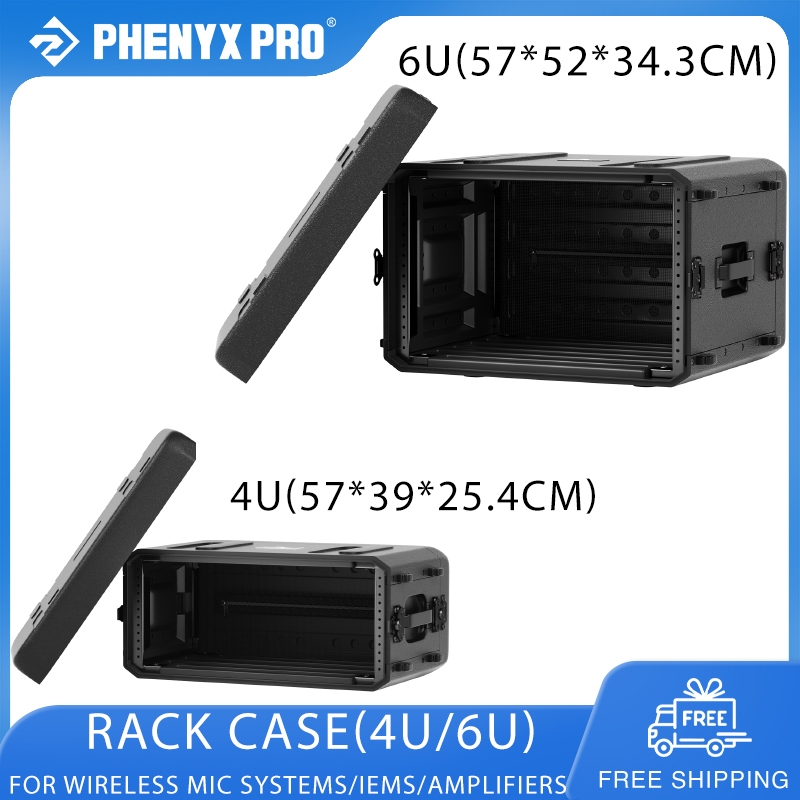 Phenyx Pro 4U/6U Rack Case Rackmount Road Case Detachable Front and ...