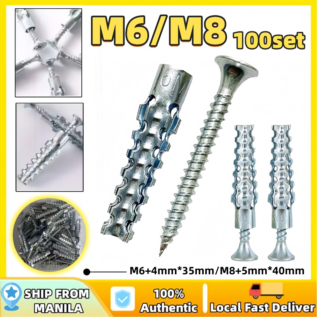 100pcs of M6/M8 Self Tapping Screw Drilling Plug/Expansion Bolt Screws ...