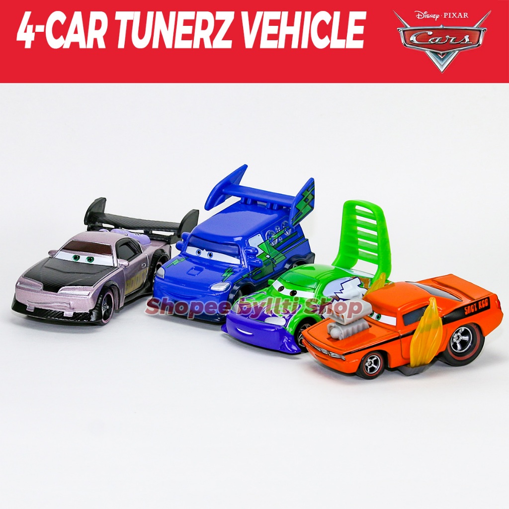 4-PACK Mattel Disney Pixar Cars Boost Snot Rod Wingo DJ 1:55 Diecast ...