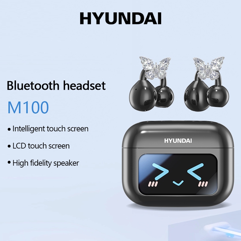 HYUNDAI M100 Bluetooth 5.4 Wireless Earbuds Touch Screen Microphone ...