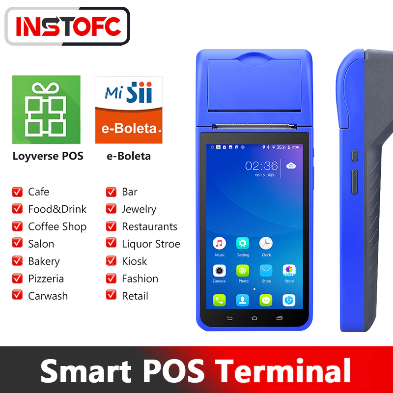 Handheld POS PDA Printer Terminal with 4G Android 8.1 Wi-Fi/Bluetooth ...